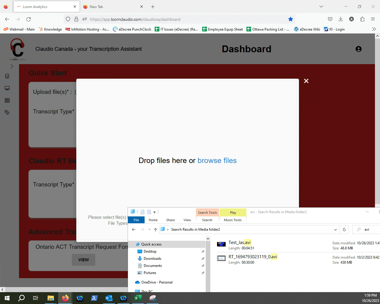 Converting a .AVI video file into a text document.